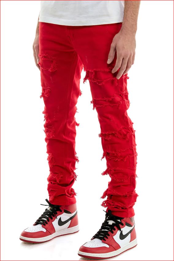 Slim Fit Side Rips Jeans | CITY DRIP